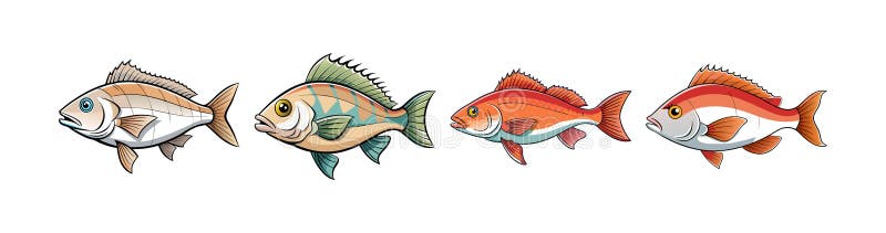 Dynamic Whitefin Snapper Fish Realistic Style Stock Vector ...