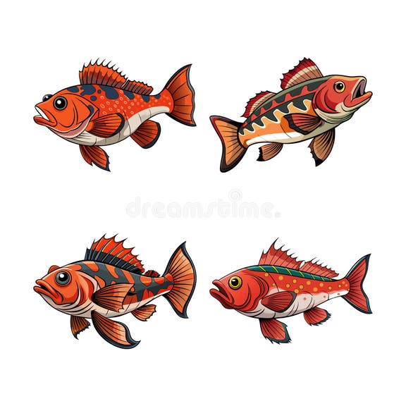 Dynamic Wiggler Rockfish Realistic Display Stock Vector - Illustration ...