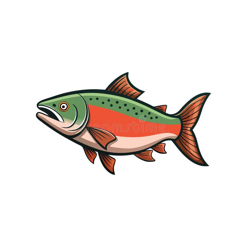 Dynamic Wild Salmon Fish Realistic Art Representation Stock ...