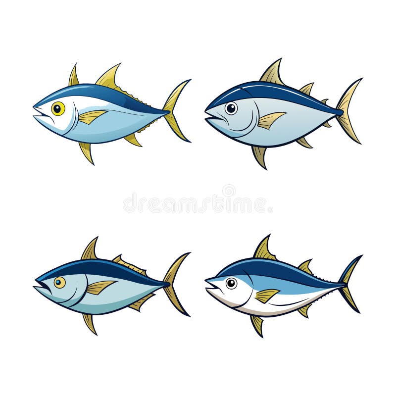 Dynamic Wild Tuna Fish Realistic Display Stock Vector - Illustration of ...