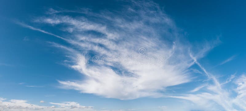Wispy Clouds Horizontal Sky Panorama Stock Photo - Image of nature ...