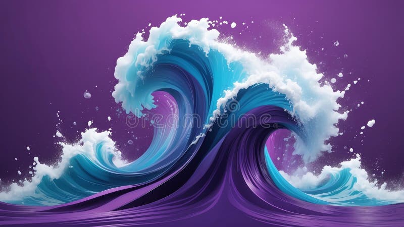 Dynamic Wind and Water Element Fluid on Purple B Ai Generated Stock ...