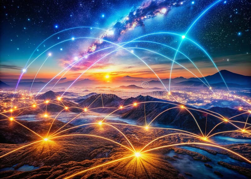 Dynamic Wireless Connection a Futuristic Visualization of Digital ...