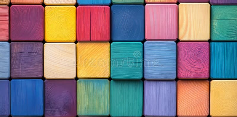 Dynamic Wooden Blocks Displaying a Gradient that Transitions from Warm ...