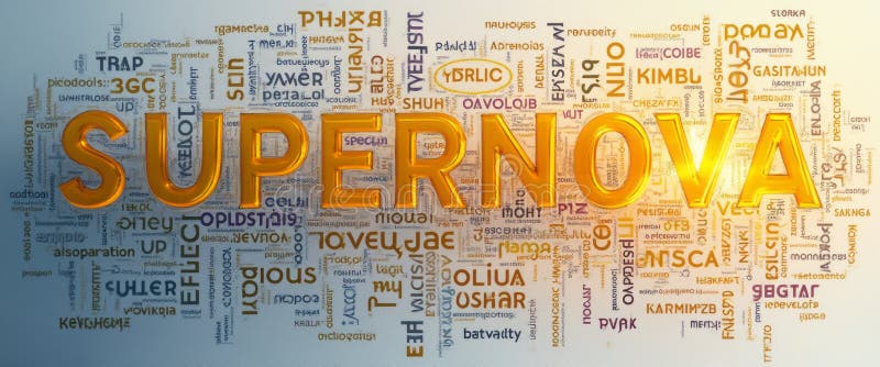Dynamic Word Cloud Featuring SUPERnova in Bold Letters Stock Image ...