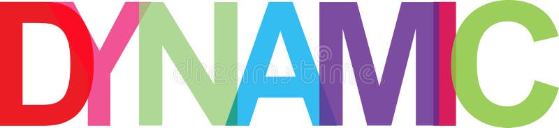 Dynamic word on white stock illustration. Illustration of forceful ...