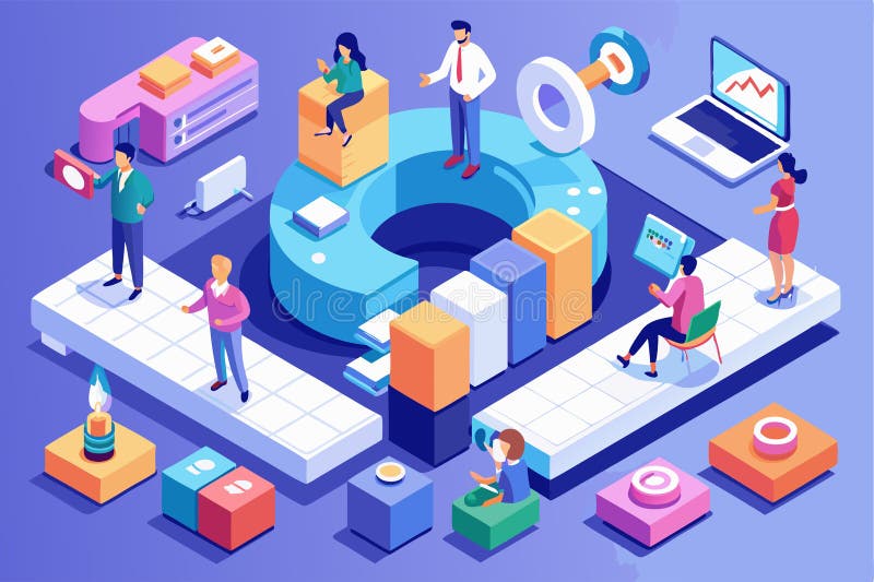 A Dynamic Workspace Featuring Professionals Engaged in Various Business ...