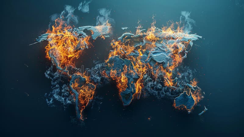 Dynamic World Map of Fire and Ice a Striking Metaphor for Climate ...