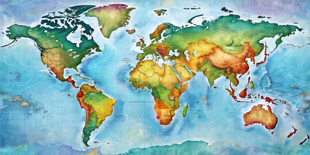 World Map Background for Global Positioning System Projects a ...