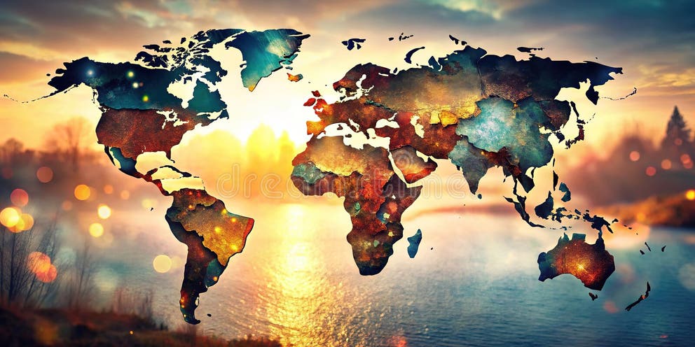 Interactive Global Map Module AIPowered Double Exposure Design for ...