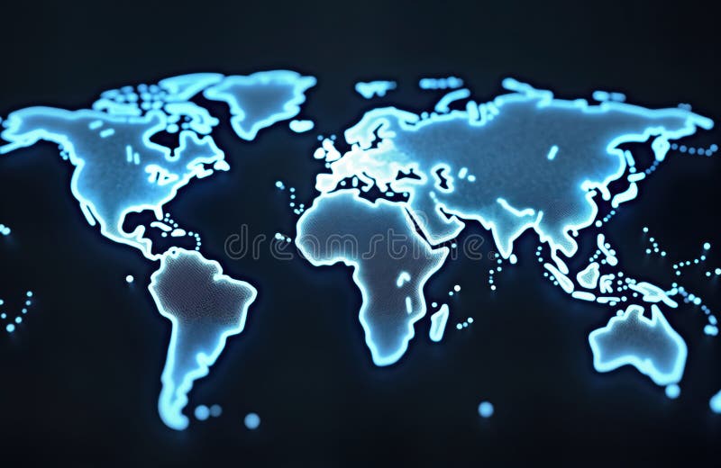 Dynamic World Map Western Europe. Global Network Connectivity ...