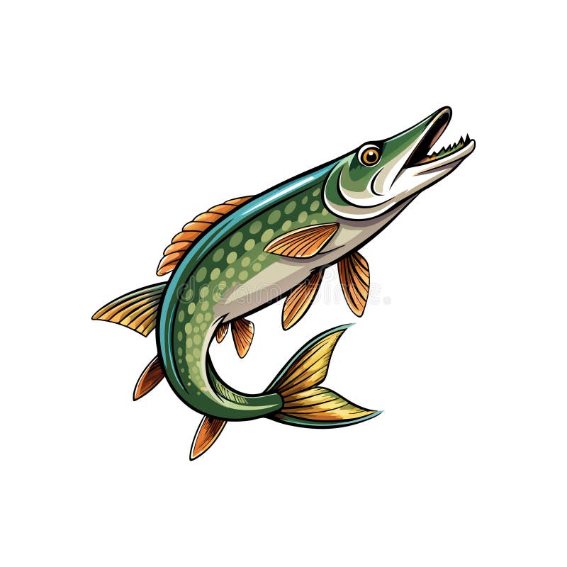 Dynamic Wracktail Pike Realistic Design Stock Image - Illustration of ...
