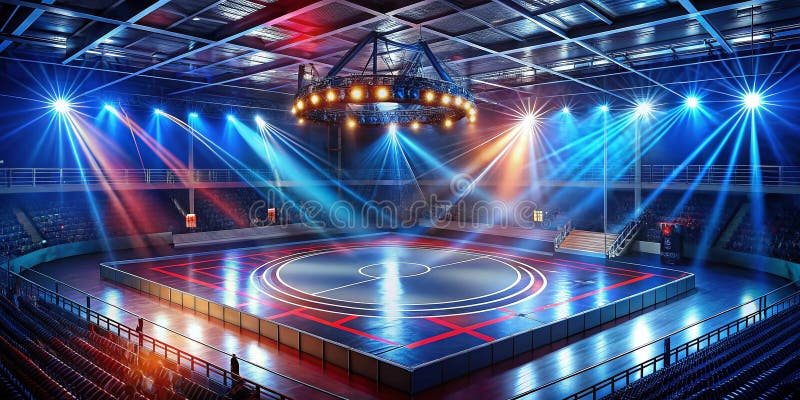 Dynamic Wrestling Background Intense Competition and Powerful Lighting ...