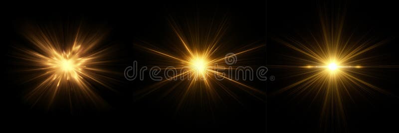 Dynamic Yellow Celestial Explosion Set. Stock Illustration ...