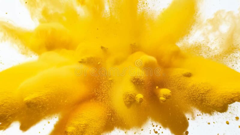 Dynamic Yellow Dust Explosion Creating an Abstract Visual Impact Stock ...