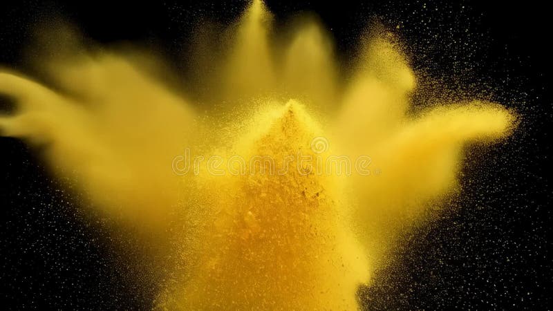 Dynamic Yellow Explosion Creating a Vivid Dust Cloud Effect Stock Video ...