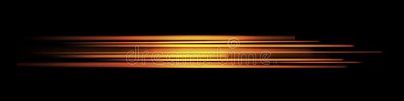 Dynamic Yellow Glowing Lines on a Black Background Stock Illustration ...