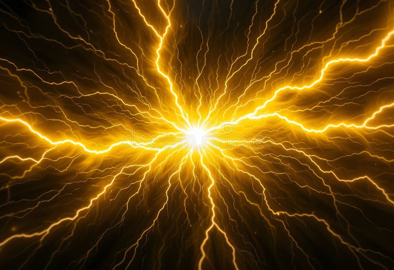 Dynamic Yellow Lightning Flash for Striking Designs. Stock Illustration ...