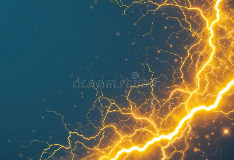Dynamic Yellow Lightning Flash for Striking Designs on Blue Background ...