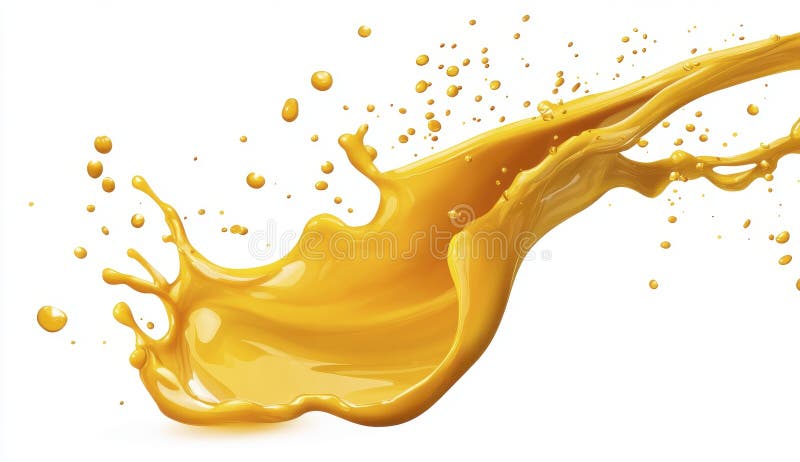 Dynamic Yellow Liquid Splash on White Background Stock Illustration ...