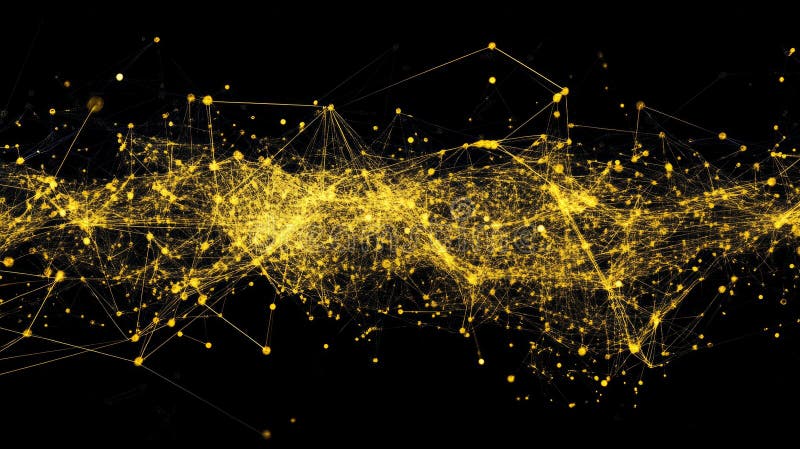 Dynamic Yellow Network of Abstract Geometric Line and Dot Connections ...