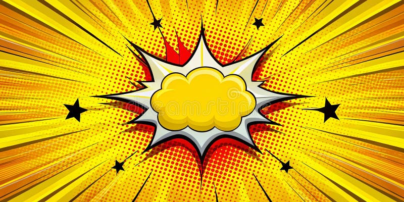 Yellow Comic Burst Explosion Pop Art Illustrations