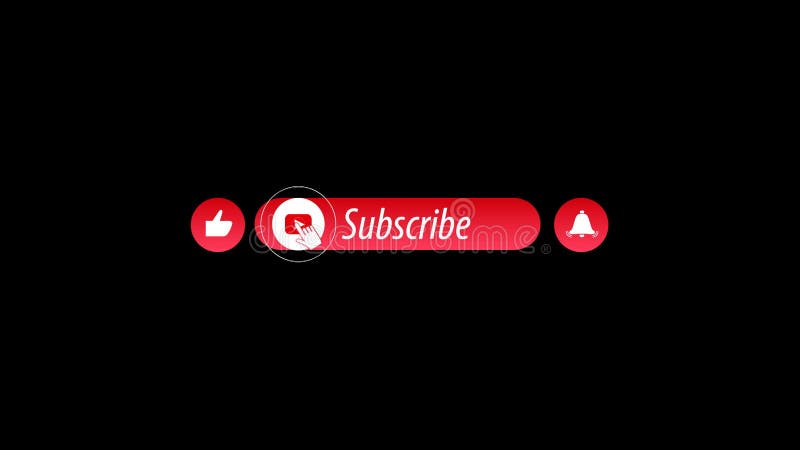 Dynamic Youtube Subscribe Button. Animation on a Blue and Blank ...