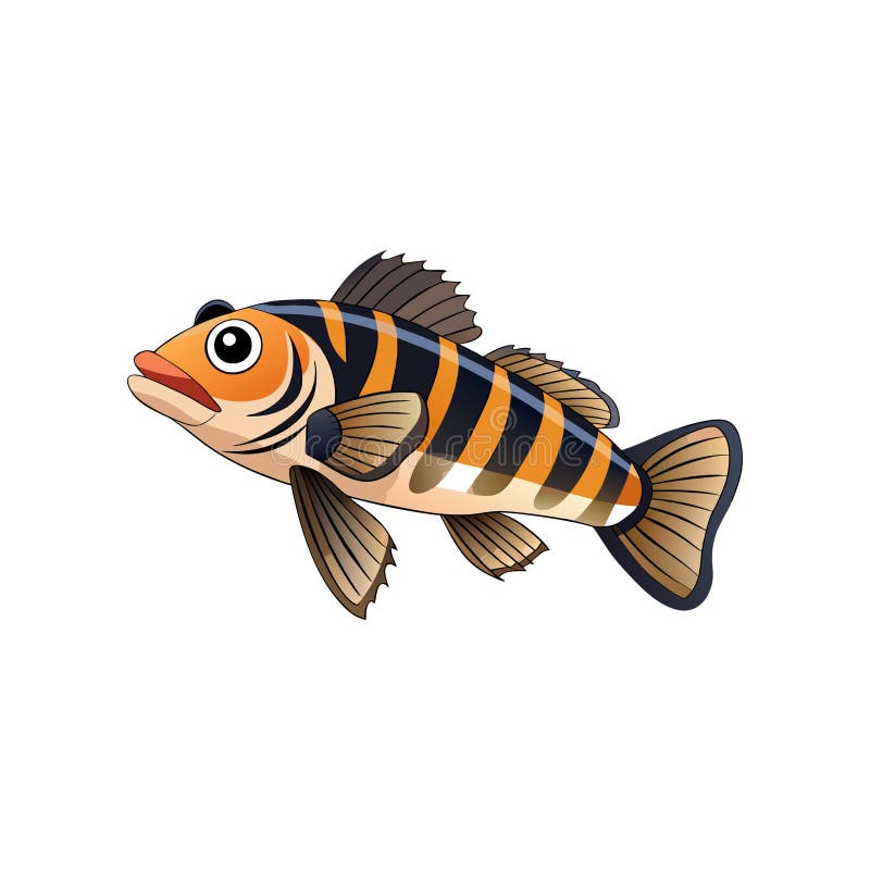 Dynamic Zebra Goby Fish Realistic Representation Stock Photo ...