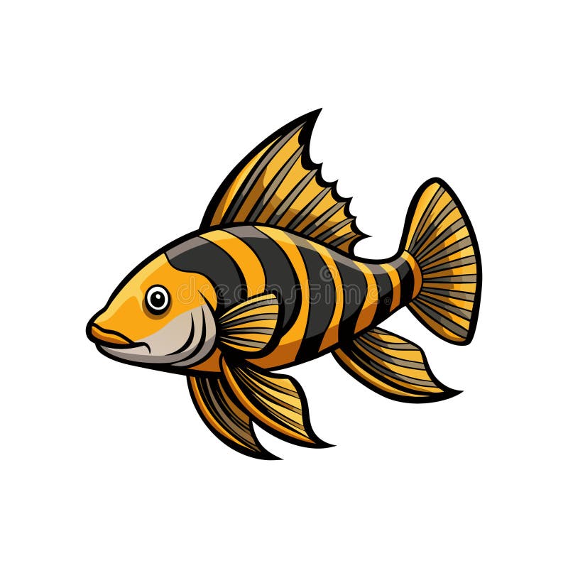Dynamic Zebra Pleco Fish Colorful Representation Stock Illustration ...
