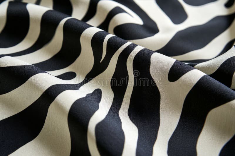A Dynamic Zebra-print Fabric Texture Background in Black and White. the ...