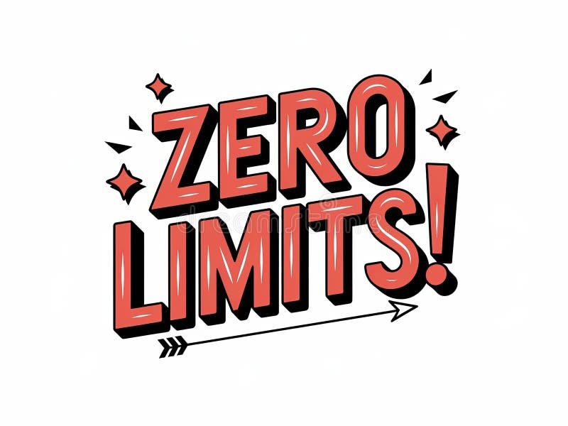 Dynamic Zero Limits Typography with Bold Letters and Arrow Accent Stock ...