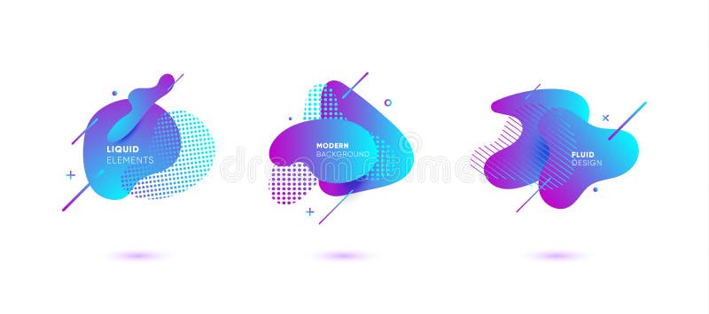 Dynamical Colored Graphic Elements. Flowing Liquid Shapes. Stock Vector ...