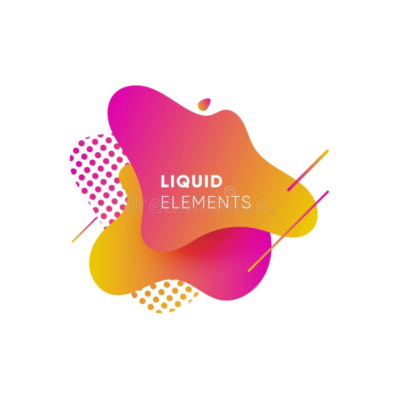 Dynamical Colored Graphic Elements. Flowing Liquid Shapes. Stock Vector ...
