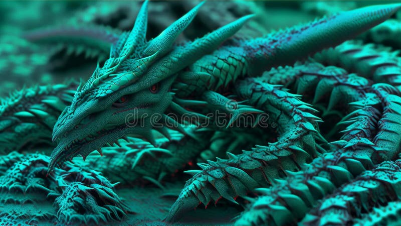 Blue-Scaled Dragon stock video. Video of magical, artwork - 302360227