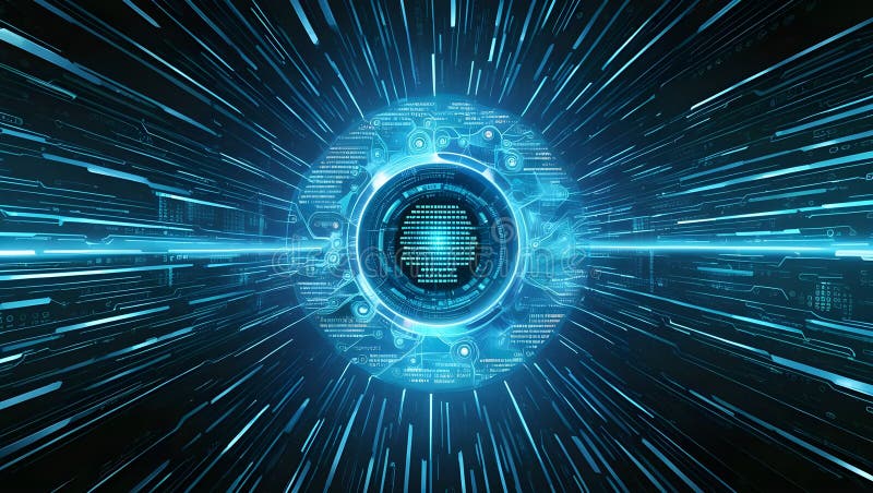 Mesmerizing Digital Matrix with Vibrant Pulsating Hues Stock ...