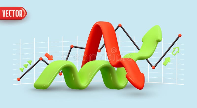 Dynamics of Course Online Graphics. Trade Arrow. Exchange Price Chart ...