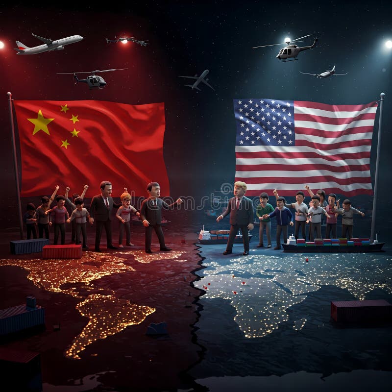 The Dynamics of Trade War Tensions 20 Stock Illustration - Illustration ...