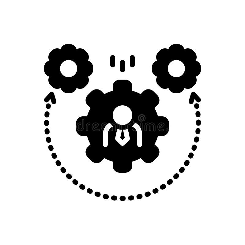 Black Solid Icon for Dynamism, Setting and Cogwheel Stock Vector ...