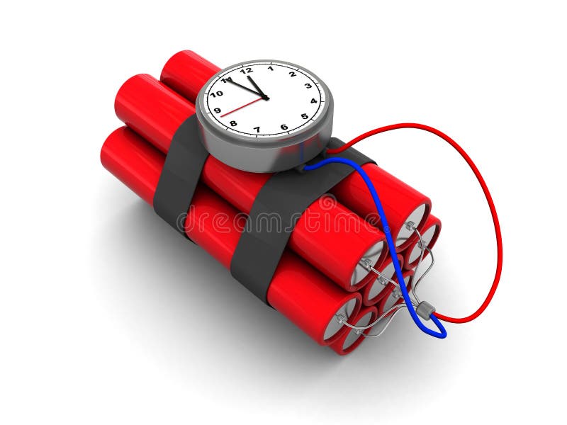 Dynamite Bomb with Clock Timer. Stock Illustration - Illustration of ...