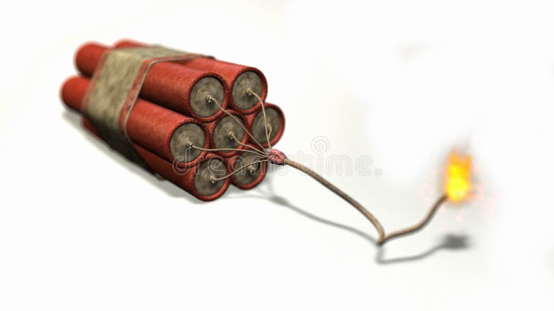 Burning Fuse with Dynamite Explosives Stock Illustration - Illustration ...