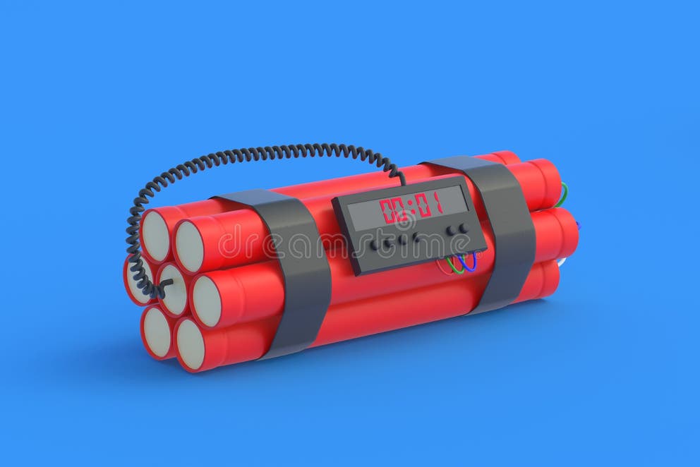 Dynamite Bomb with Digital Timer. Countdown and Deadline Stock ...