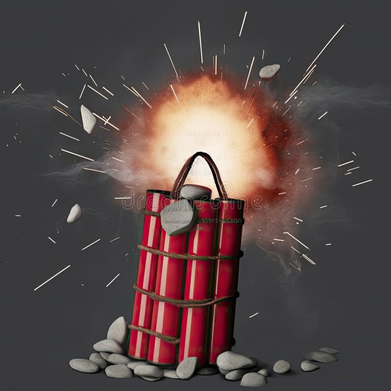 A dynamite bomb exploding stock photo. Illustration of vector - 280449382