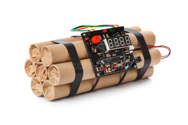 Dynamite bomb with timer stock photo. Image of attack - 113080146