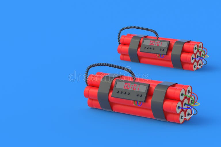 Dynamite Bombs with Digital Timer. Countdown and Deadline Stock ...