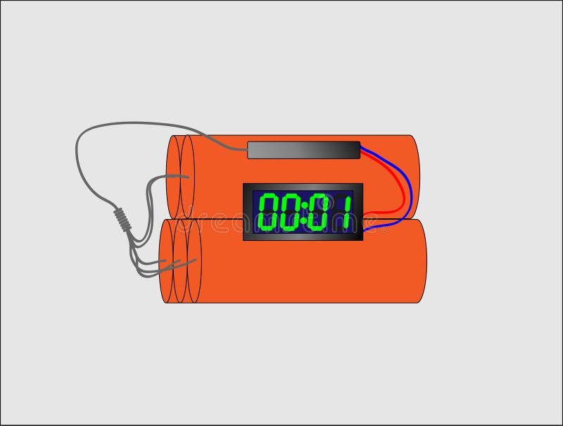 Explosion Countdown. Tnt Time Bomb . Timebomb With Clock. Vector Stock ...