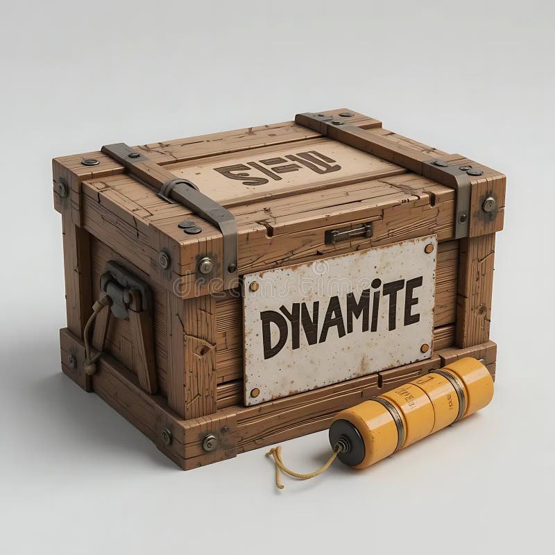 Dynamite Crate and Explosives Ready for Use in a Mine Scene Stock ...