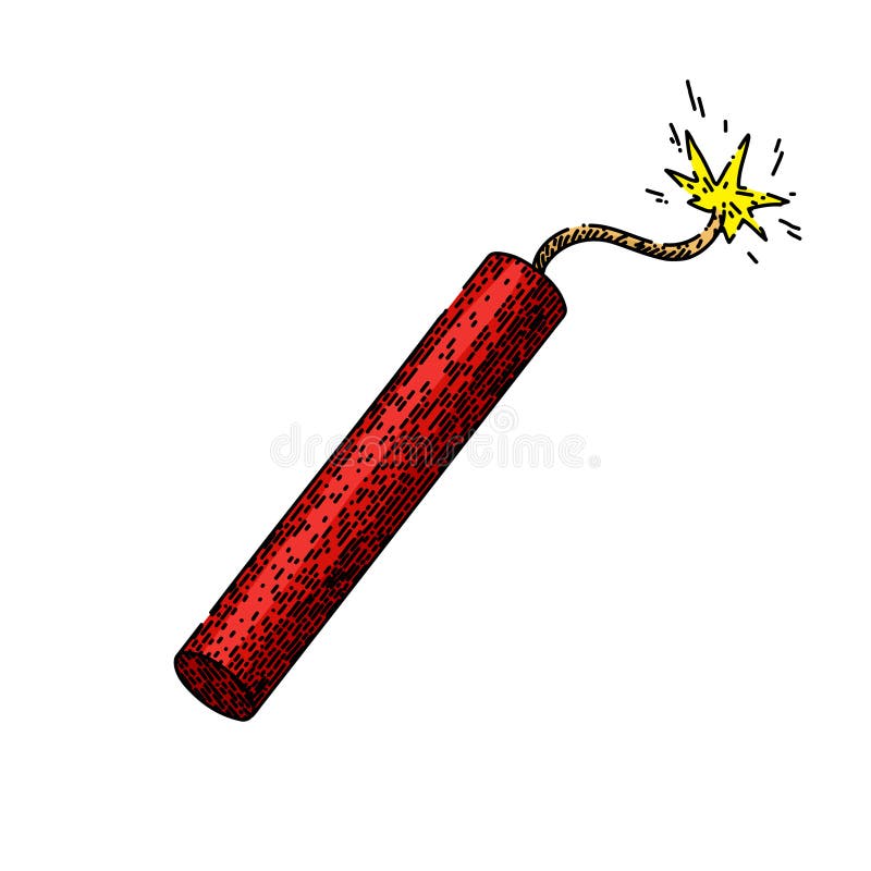 Dynamite Danger Tnt Sketch Hand Drawn Vector Stock Vector ...