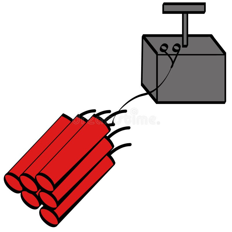 Dynamite and detonator stock vector. Illustration of fireworks - 4817525