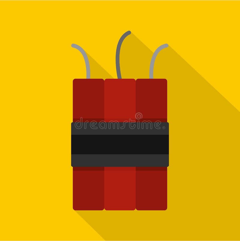 Dynamite Explosives Icon, Flat Style Stock Illustration - Illustration ...