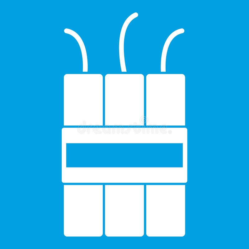 Dynamite Explosives Icon White Stock Vector - Illustration of draw, bursting: 120205534